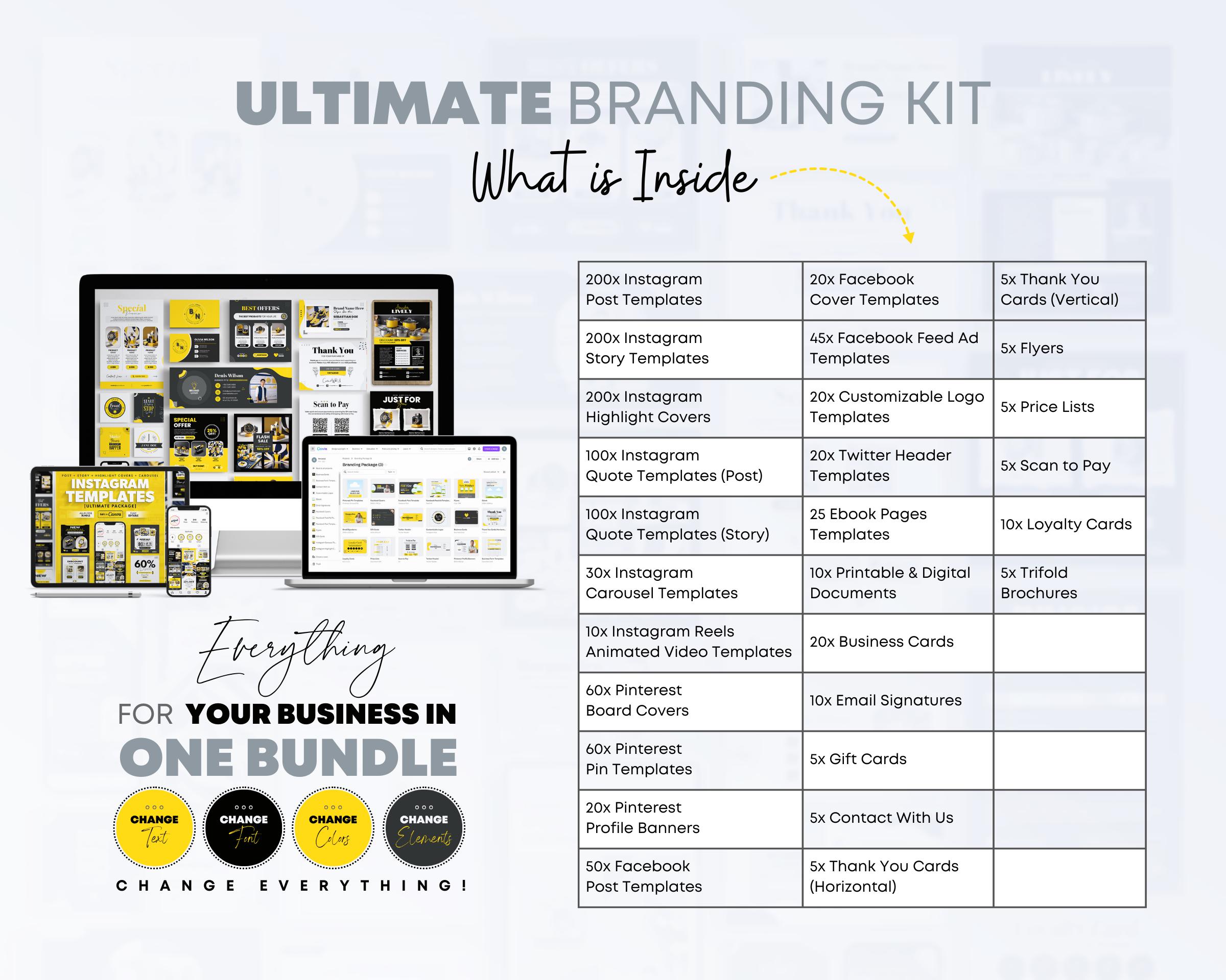 1250 Branding Templates: All-in-one Business Marketing Kit, Canva ...