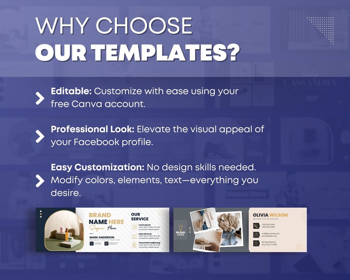 Facebook Cover Templates, Facebook Profile Banner Templates, Editable ...
