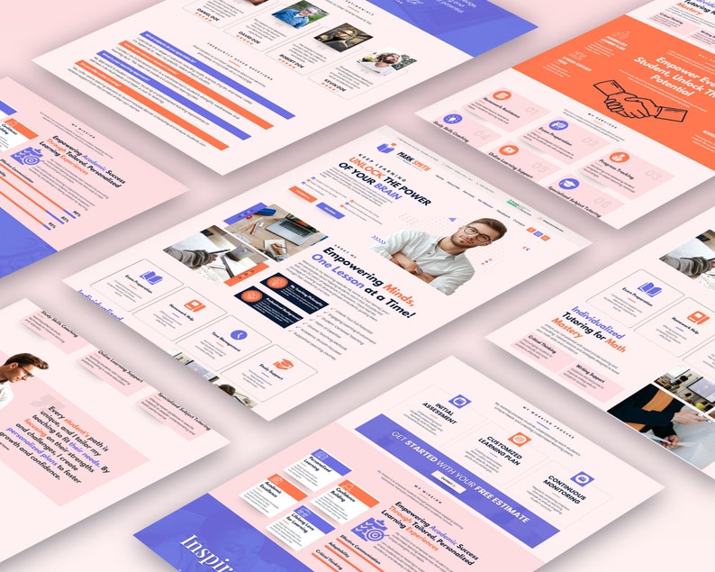 Teacher Canva Website Template: Modern Tutoring & Elearning Landing ...