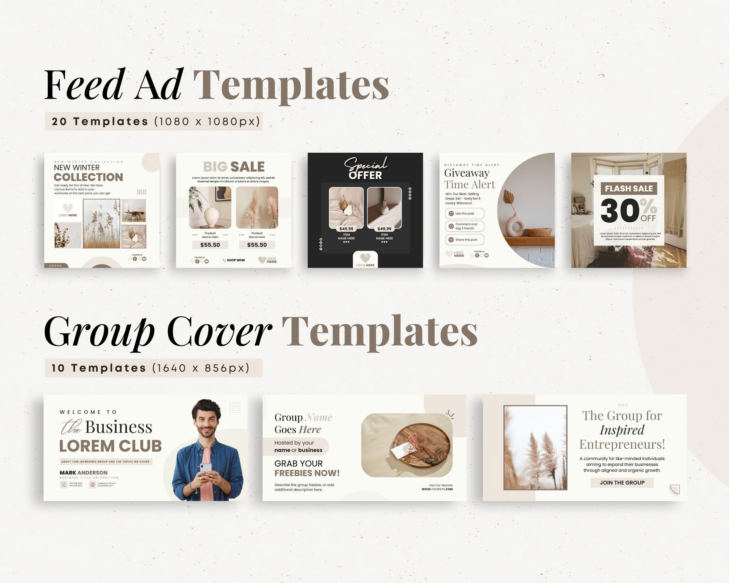 Facebook Templates Kit: Social Media Posts, Ads, Covers (canva) - Etsy
