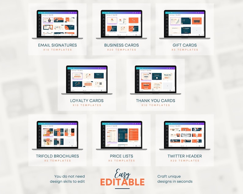 1250 Full Branding Package Template, Business Marketing Templates, DIY ...