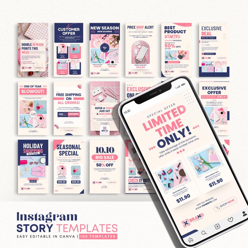 E-commerce Marketing Canva Templates: 300+ Instagram Posts & Stories - Etsy