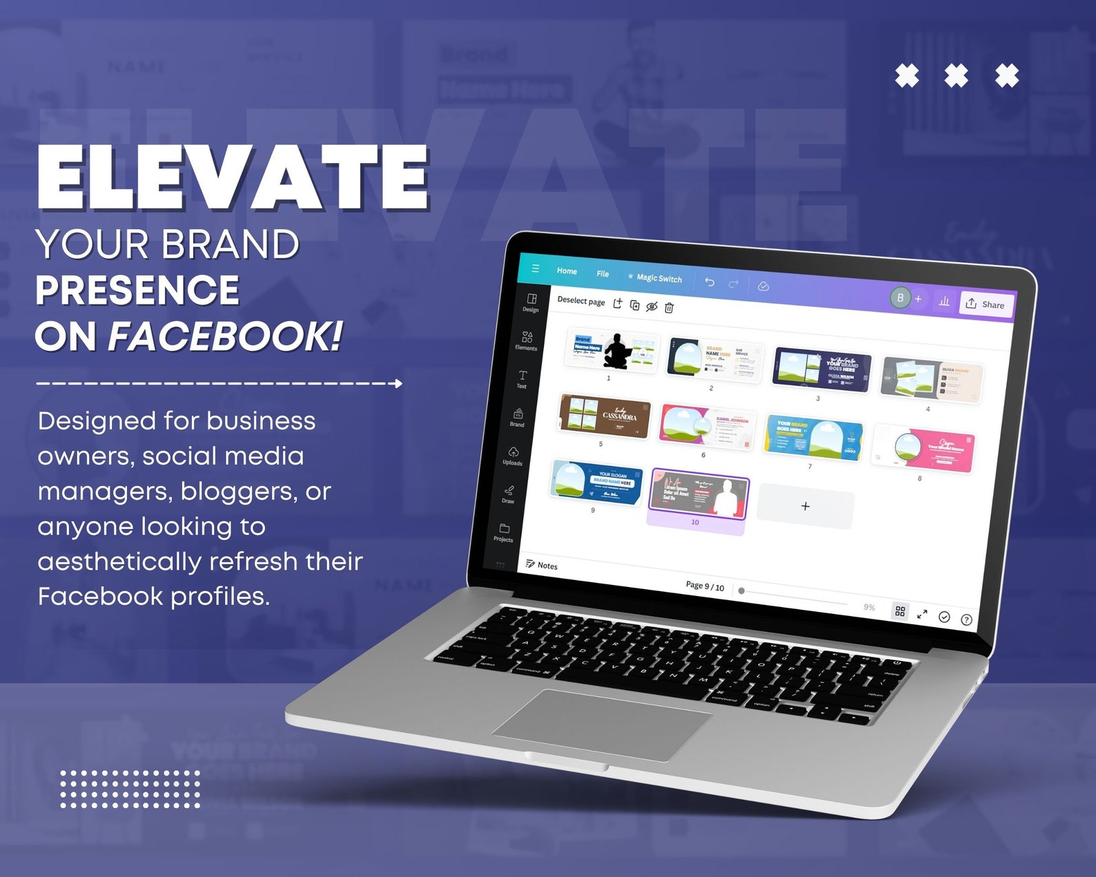 Facebook Cover Templates, Facebook Profile Banner Templates, Editable ...