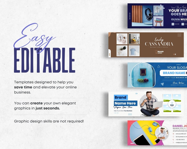 Facebook Cover Templates, Facebook Profile Banner Templates, Editable ...