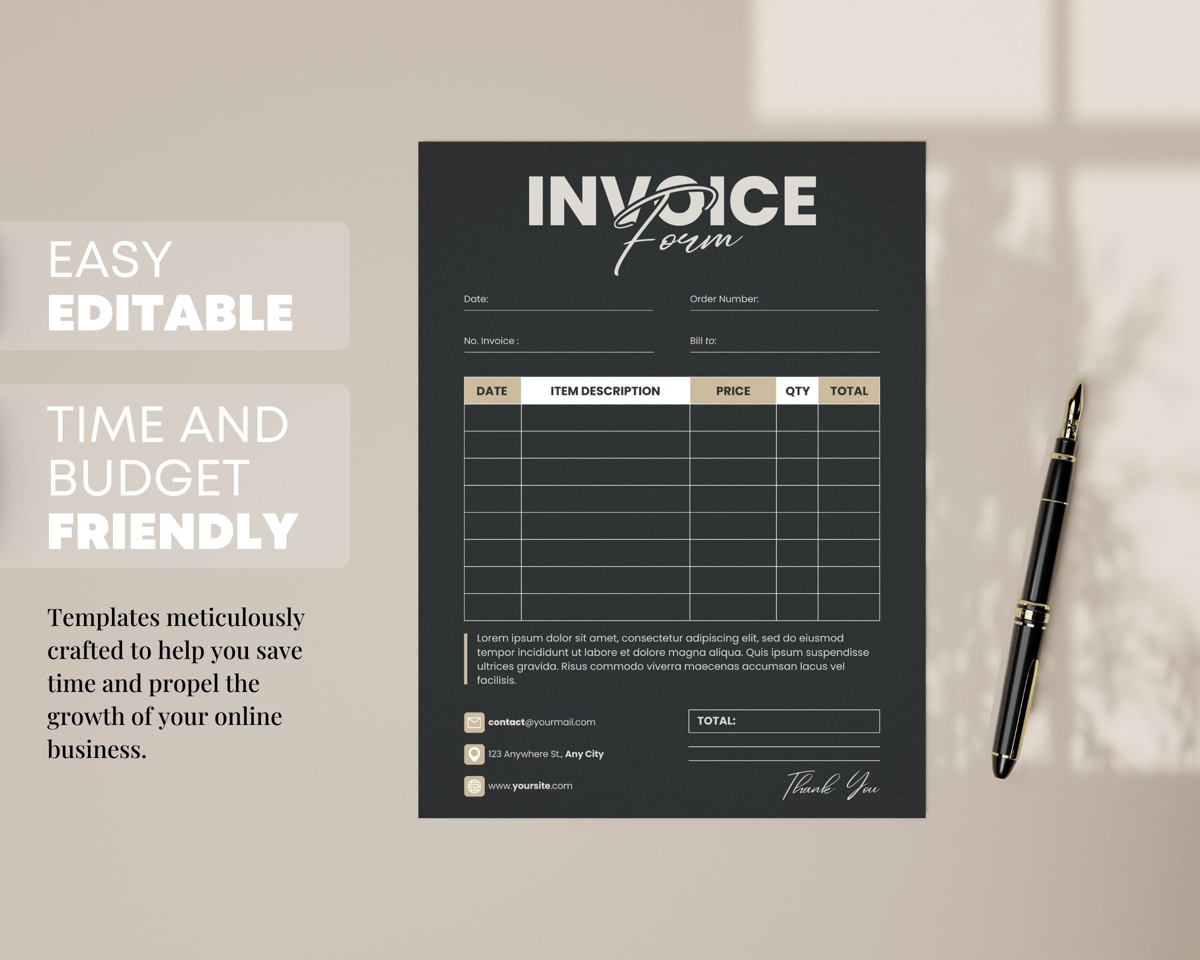 Business Form Templates, Order Form, Invoice Form, Income Tracker ...
