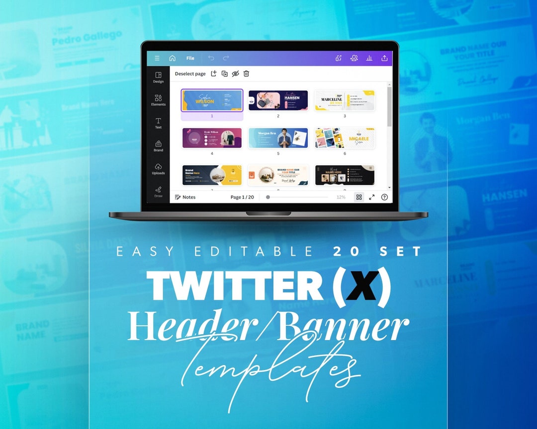 Twitter Header Template, Banner Template, Twitter (X) Profile Design ...