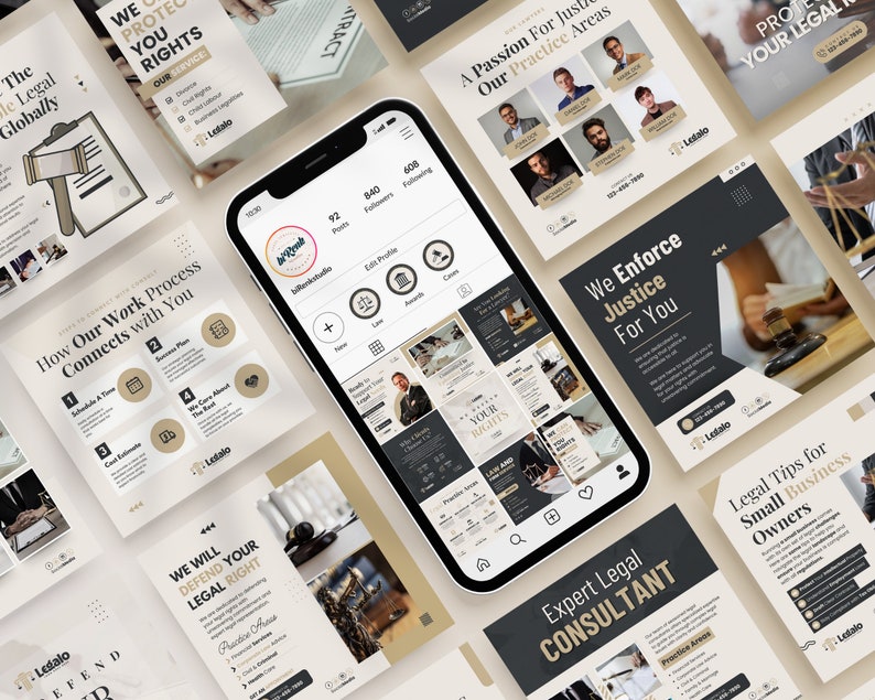 Law Firm Branding Kit: Social Media, Logos, Letterhead - Canva ...