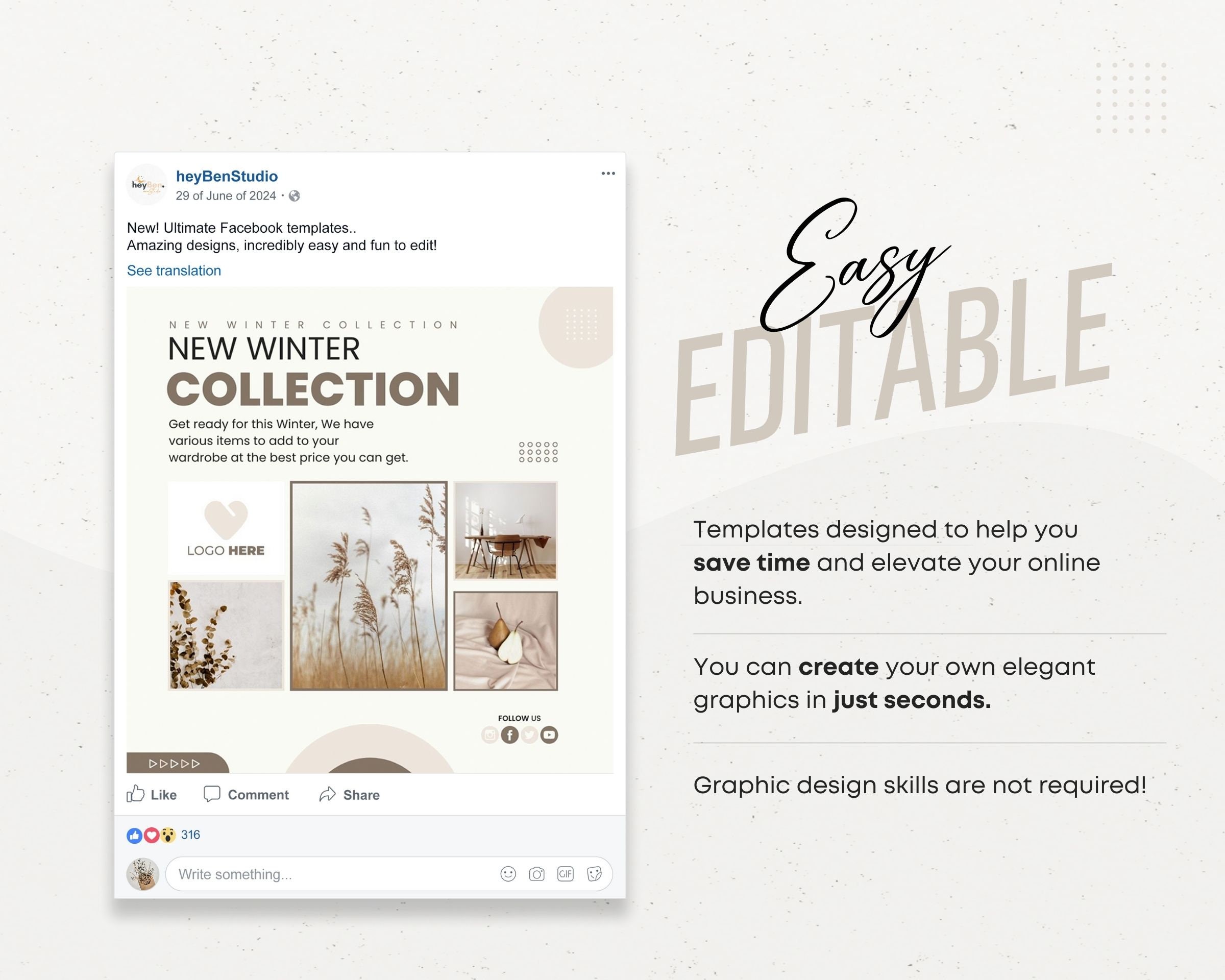 Facebook Templates Kit: Social Media Posts, Ads, Covers (canva) - Etsy