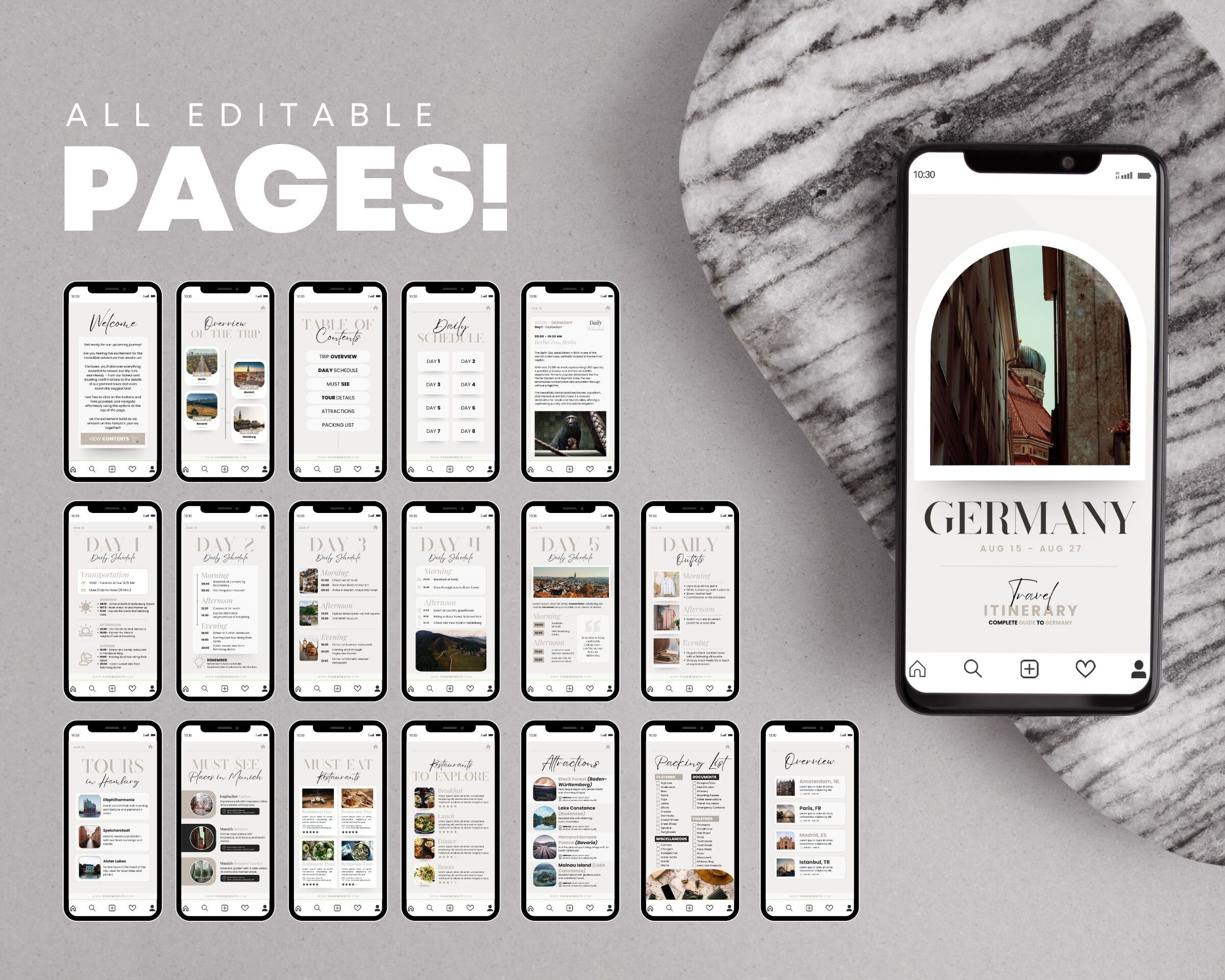 Germany Travel Itinerary Templates, Travel Planner, Travel Agency ...