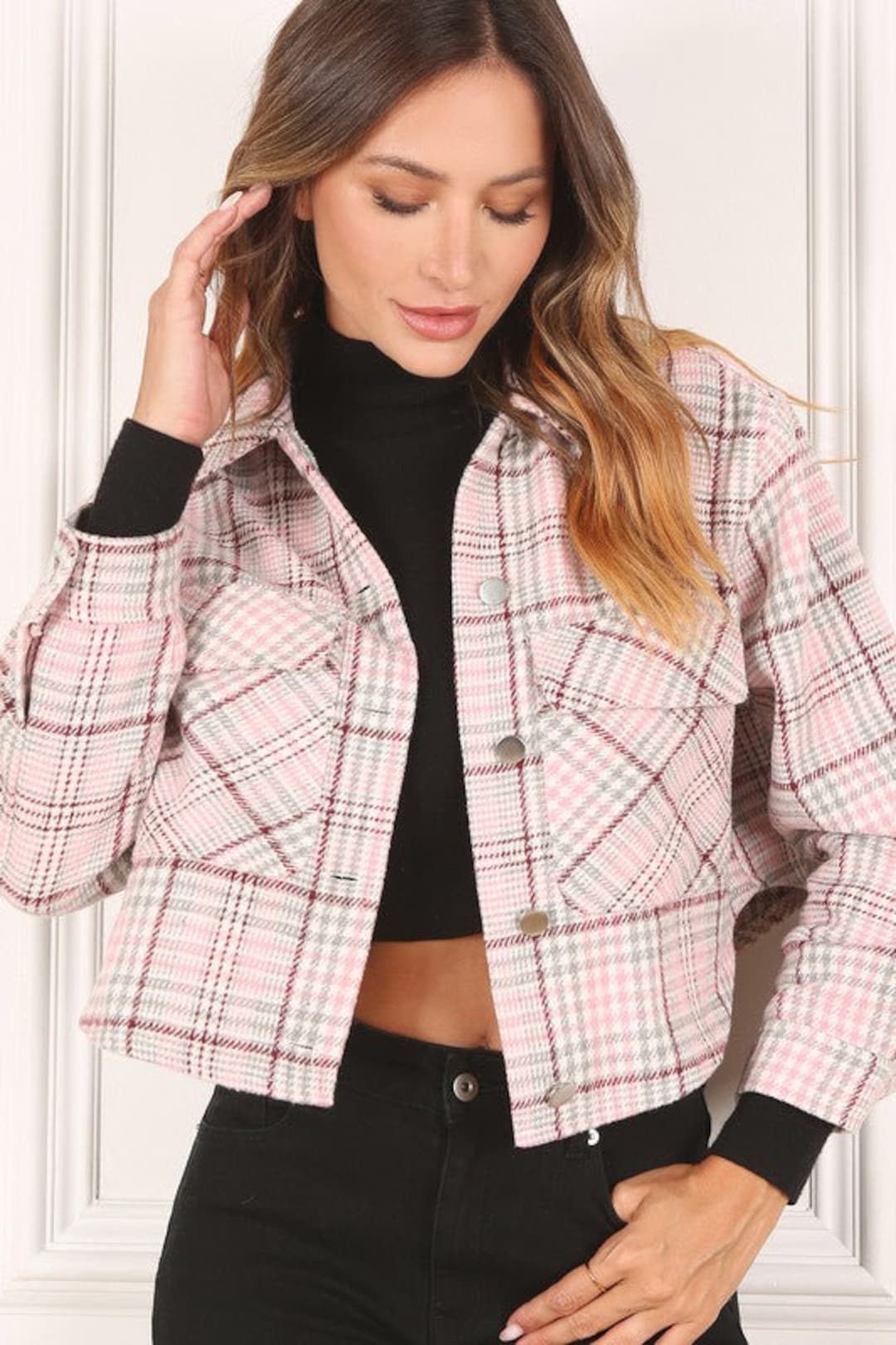 Plaid Crop Jacket - Etsy