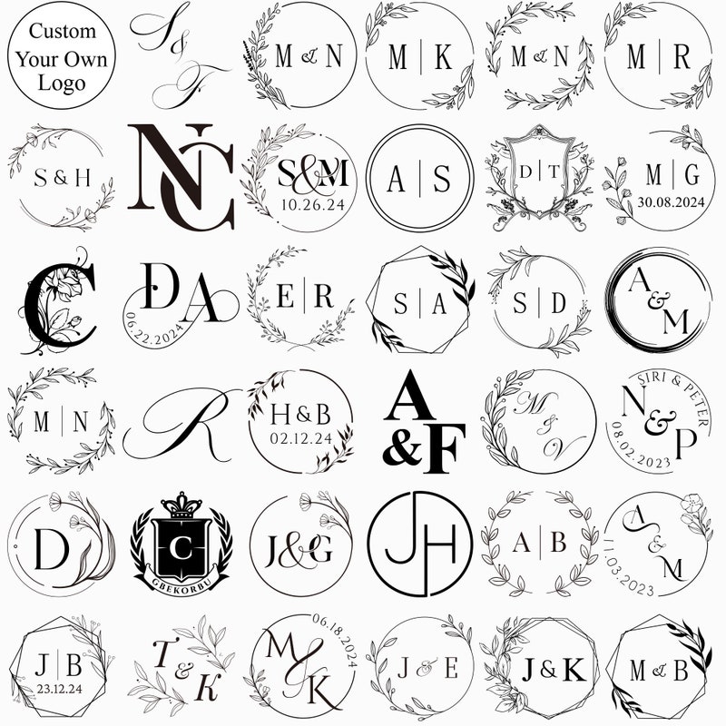 Wedding Couple Initials Label - Etsy