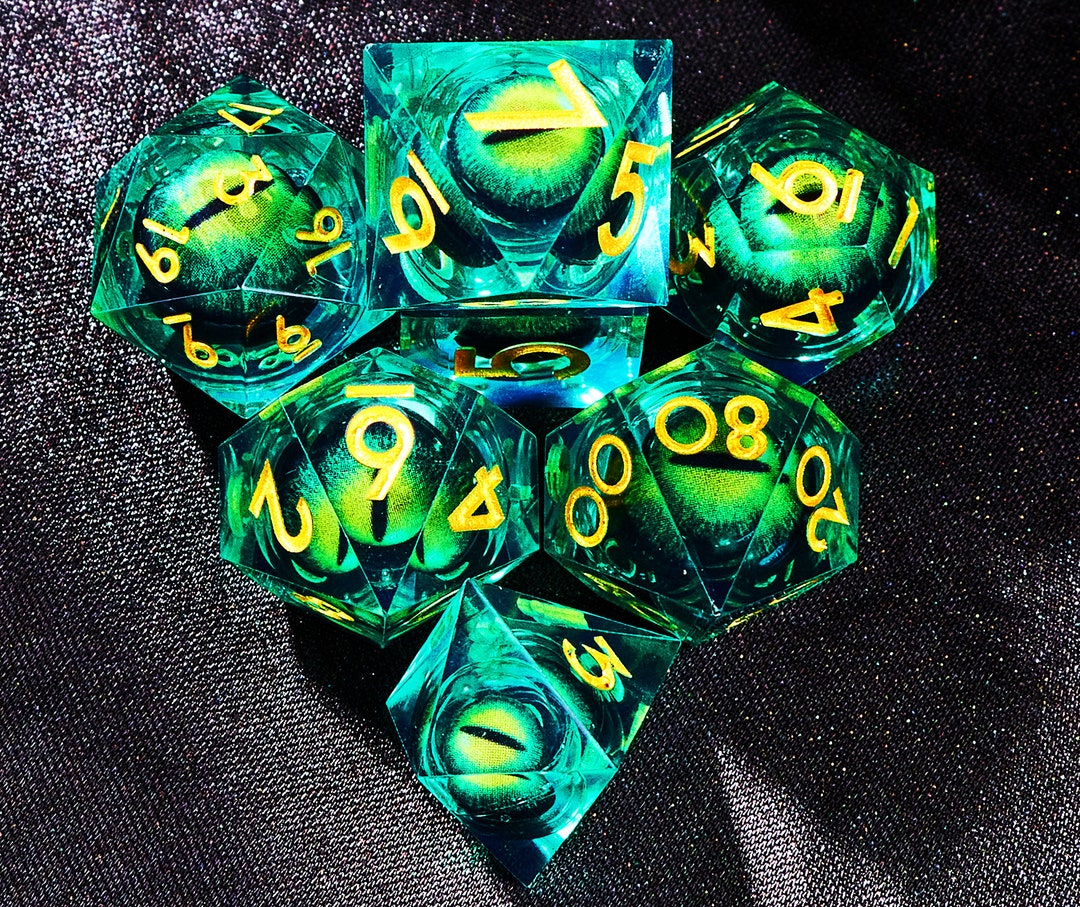 Liquid Core Dragon Eye DND Dice Set for Role Playing Games - Etsy