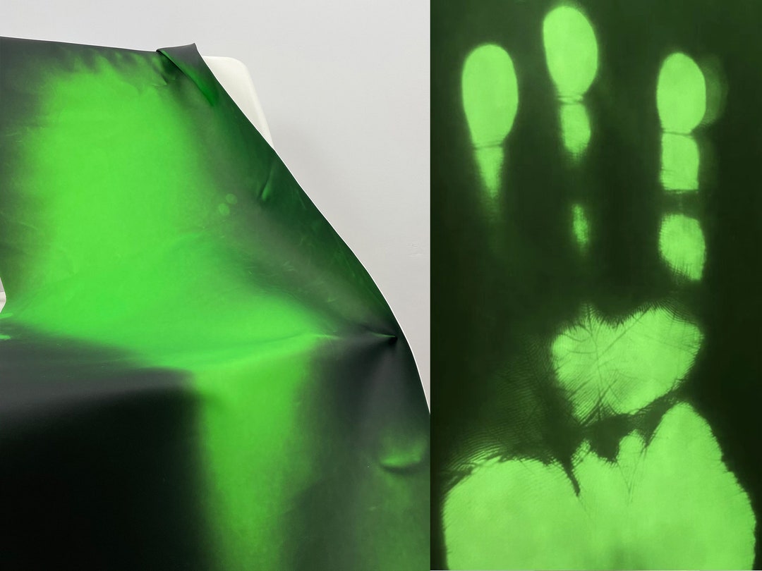 Color Changeable Fabric, PU Fabric, Leather Fabric, Fluorescent Green ...