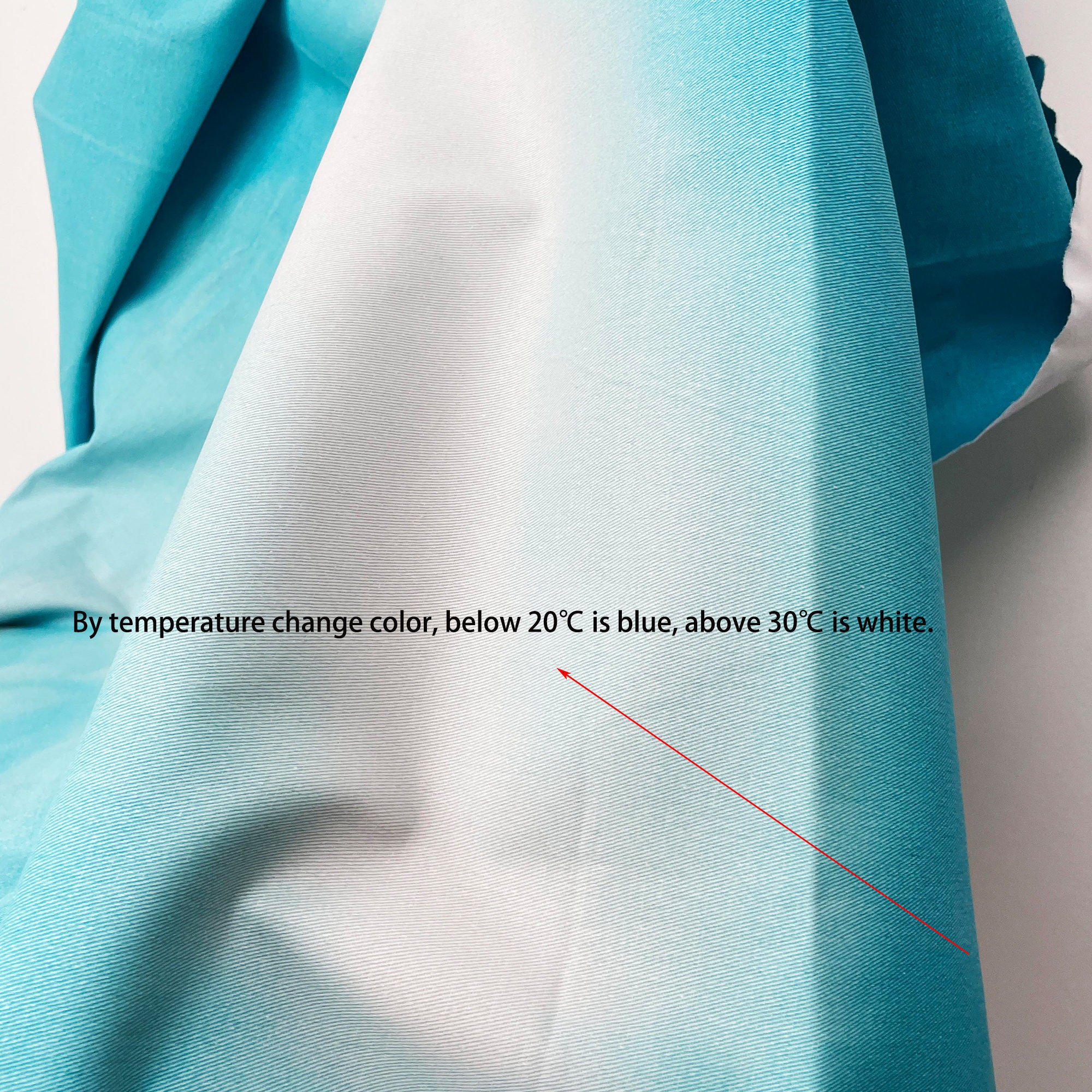 Azure Canvas Fabric, Thermochromic Fabric, Blus Change to White Fabric ...