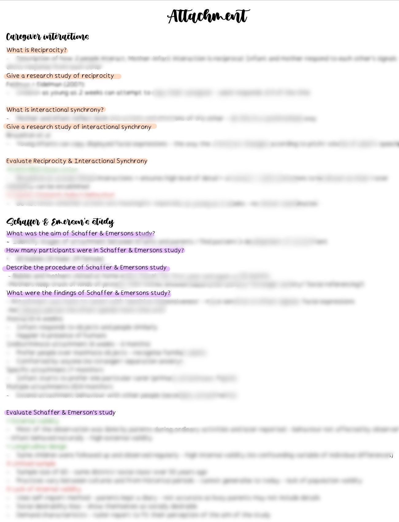 AQA A Level Psychology Attachment Notes - Etsy UK