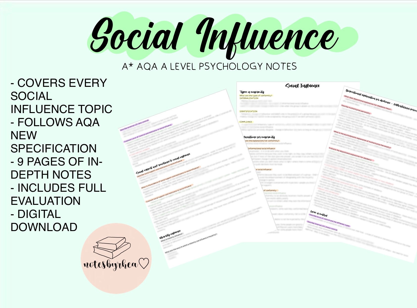AQA A Level Psychology Social Influence Notes - Etsy