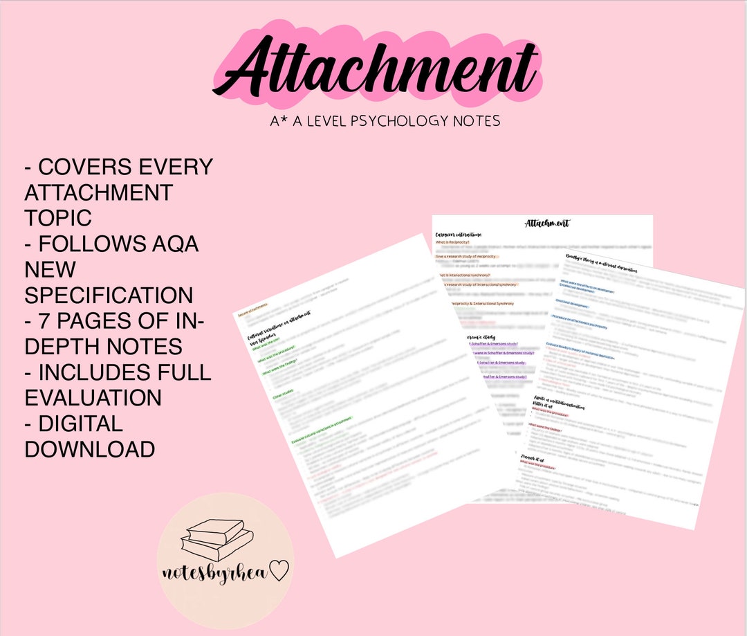 AQA A Level Psychology Attachment Notes - Etsy UK