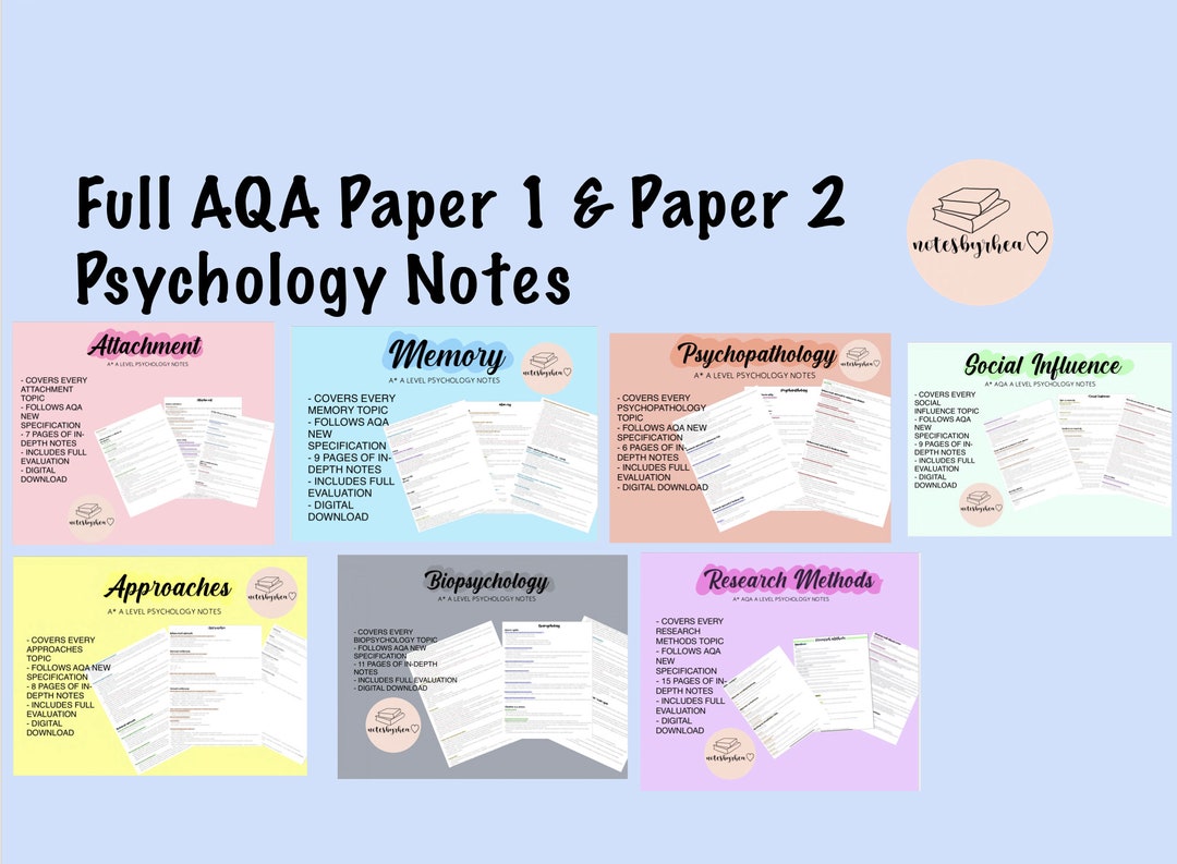 AQA A Level Psychology Paper 1 & Paper 2 Bundle - Etsy AQA A Level Psychology Paper 1 & Paper 2 Bundle - Etsy