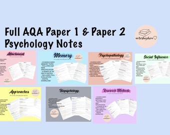 Ultimate Psychology A Level Revision Bundle AQA A Level Clear Concise ...
