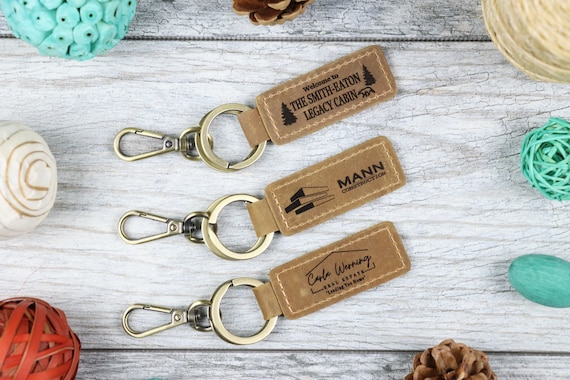 Business Logo Keychain Custom Leather Keychain - Etsy