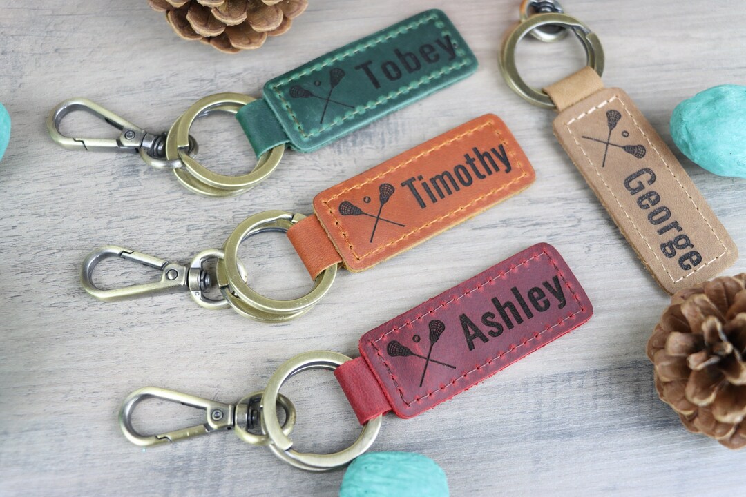 Lacrosse Personalized Keychain / Keyring / Bag Tag / Name Tag - Genuine ...