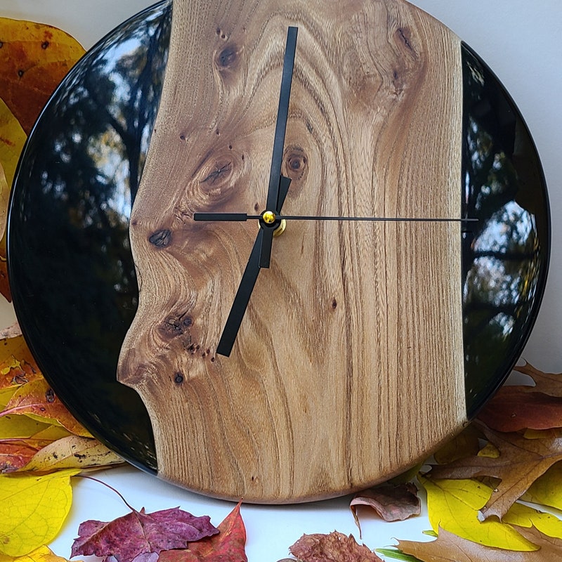Resin and Wood Clock - Etsy