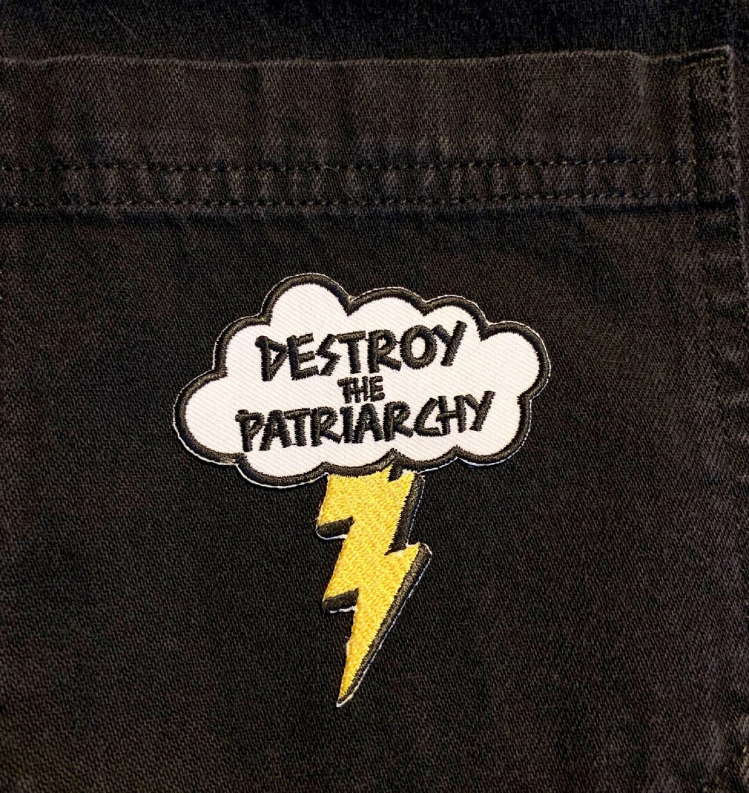 Destroy the Patriarchy Embroidered Iron on Feminist Cloud and Lightning Patch - Etsy
