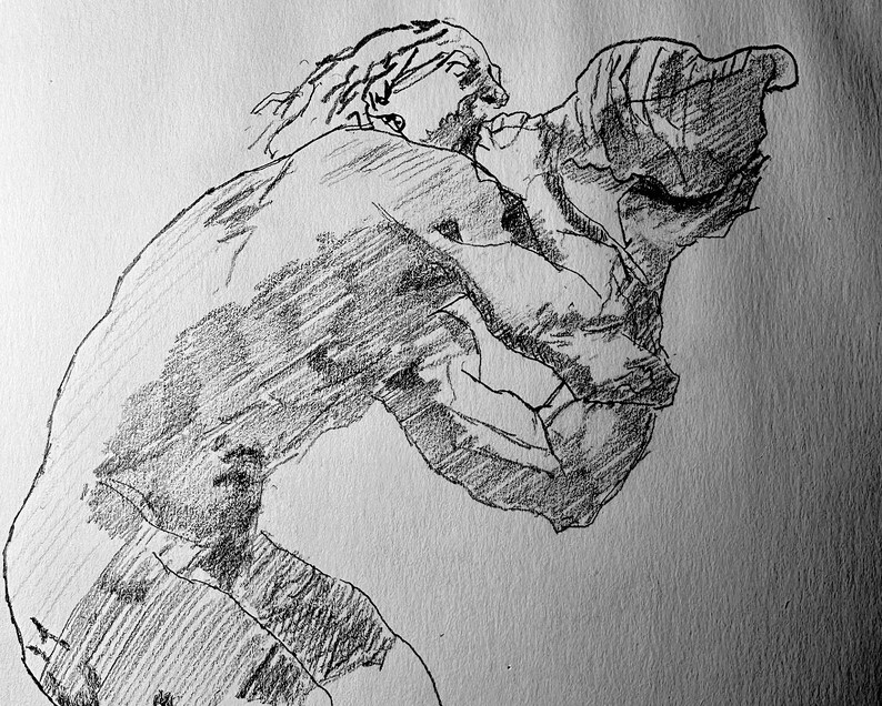 Study of Triton Blowing Conch Shell by Carracci. Digital - Etsy