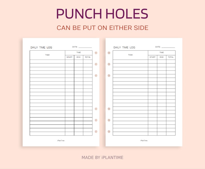 Daily Time Log Printable Task Tracker Timesheet Printable - Etsy