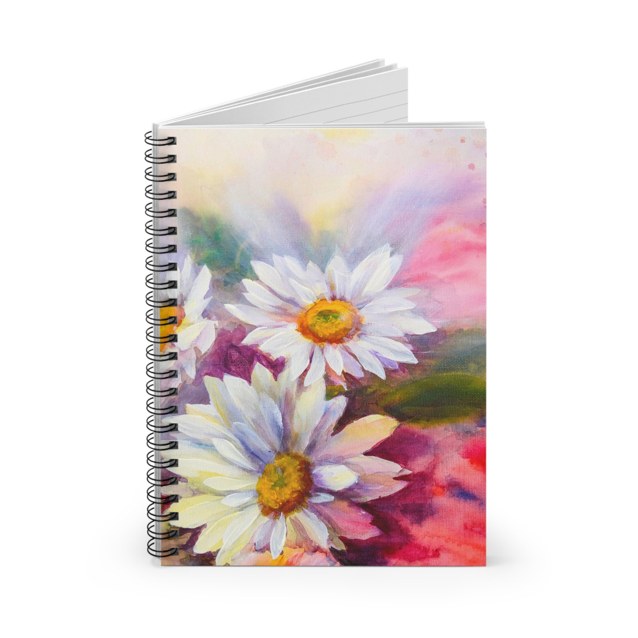 Daisy Notebook, Wildflower, Daisy Flower Journal, Spiral Notebook Journal, Daisy Art, Flower ...