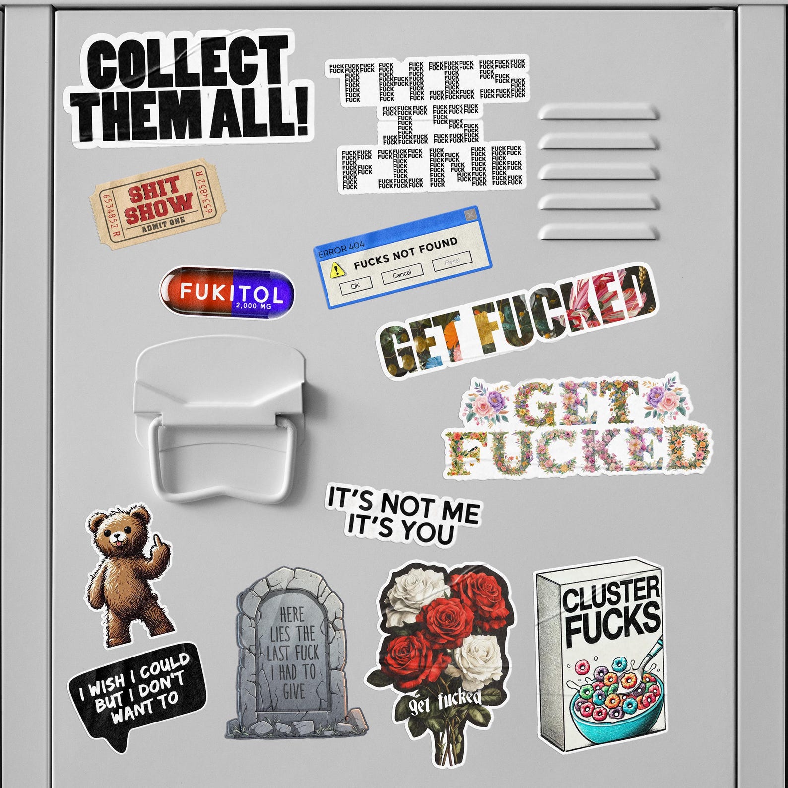 Cluster Fucks Sticker, Funny Retro Meme, Vintage Sarcastic Decal - Etsy