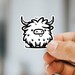 Funny Highland Cow Sticker, Derpy Animal Stickers, Cute Car Decal ...