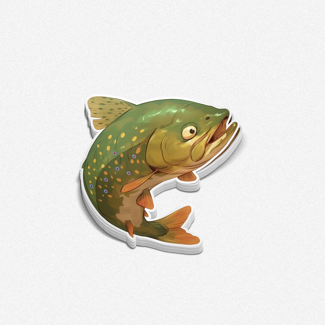 Brook Trout Fish Sticker - Waterproof Vinyl Sticker - Flyfishing Gifts ...