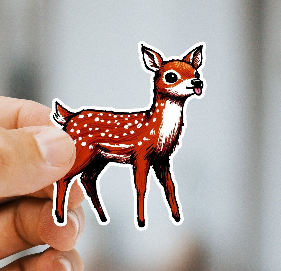 Derpy Baby Deer Sticker – Cute Fawn Decal, Wildlife Gift - Etsy