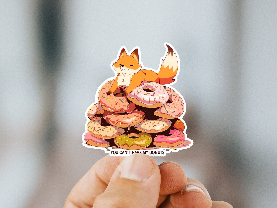 Furry Sticker, Fox Vinyl Sticker, Baking Stickers, Cute Decal, Donuts ...