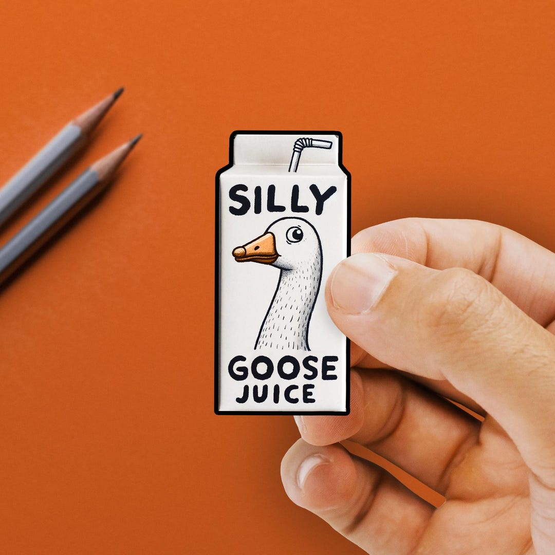 Silly Goose Juice Sticker: Funny Bird Laptop Decal - Etsy