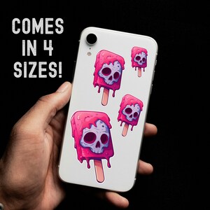 Kawaii Skull Popsicle Vinyl Sticker Quirky Gift for Friends, Fun ...
