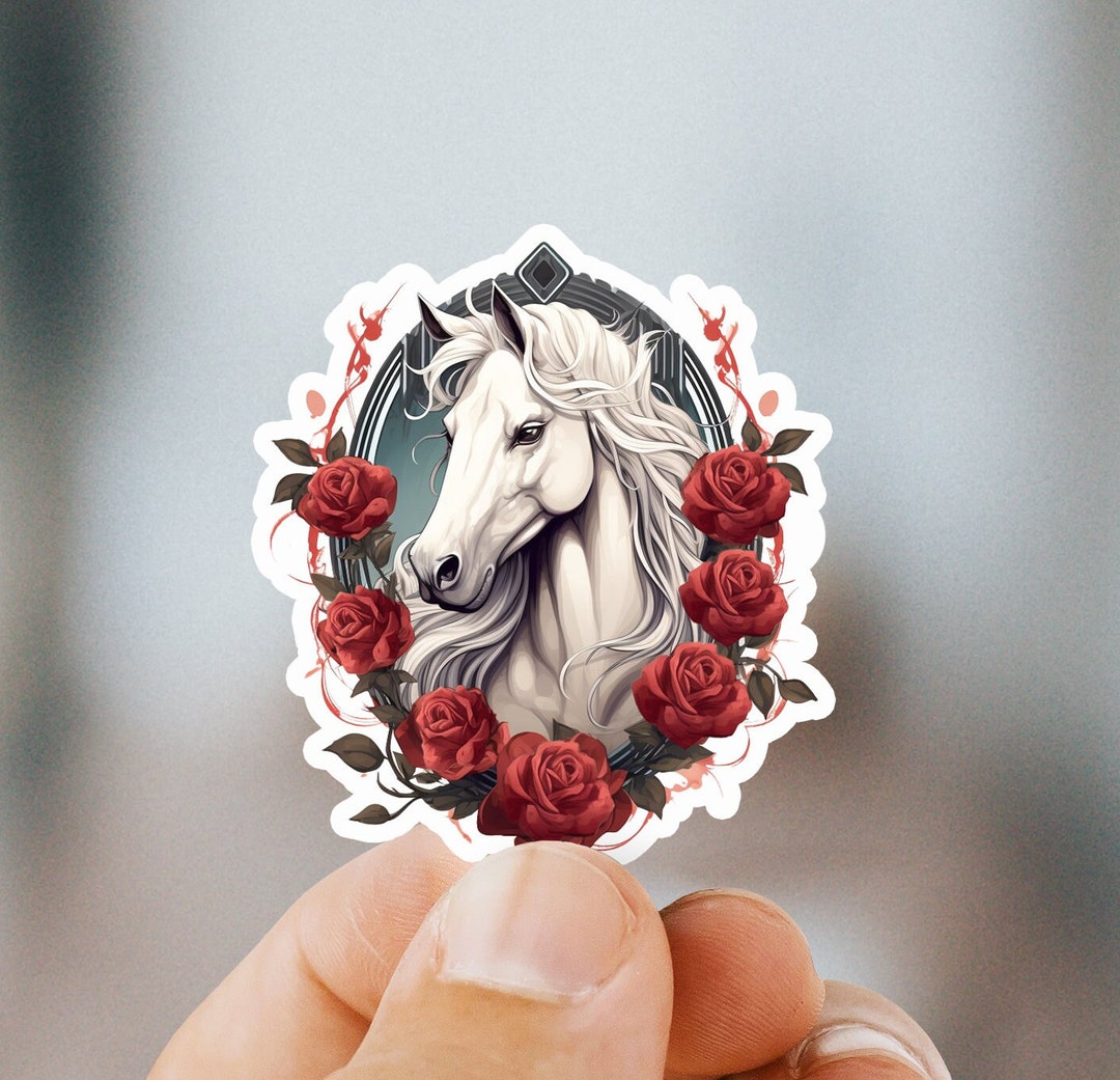 White Horse Sticker - Equestrian Gifts - Etsy