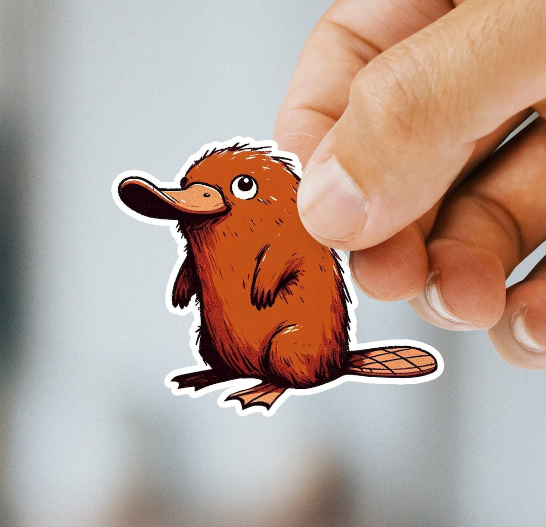 Quirky Platypus Sticker - Cute Derpy Animal Decal for Laptops, Water ...