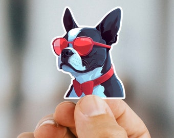Cute Boston Terrier Sticker Kawaii Boston Terrier Sticker Vinyl Dog ...