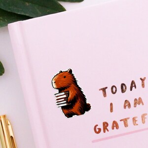 Bookish Capybara Sticker, Gifts for Her, Reading Waterproof Sticker - Etsy