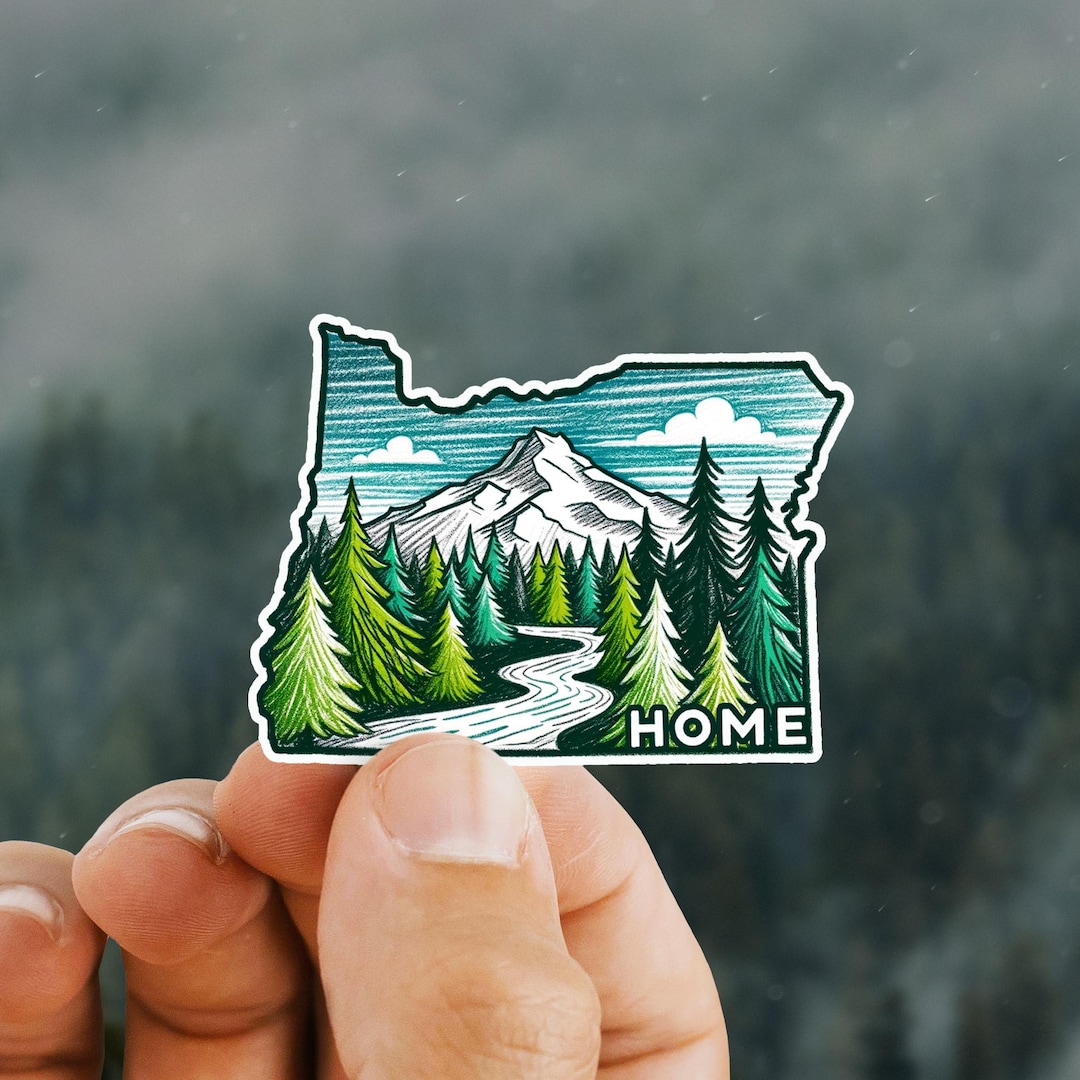 State of Oregon Sticker, Pacific Northwest Decal, Waterproof Vinyl ...