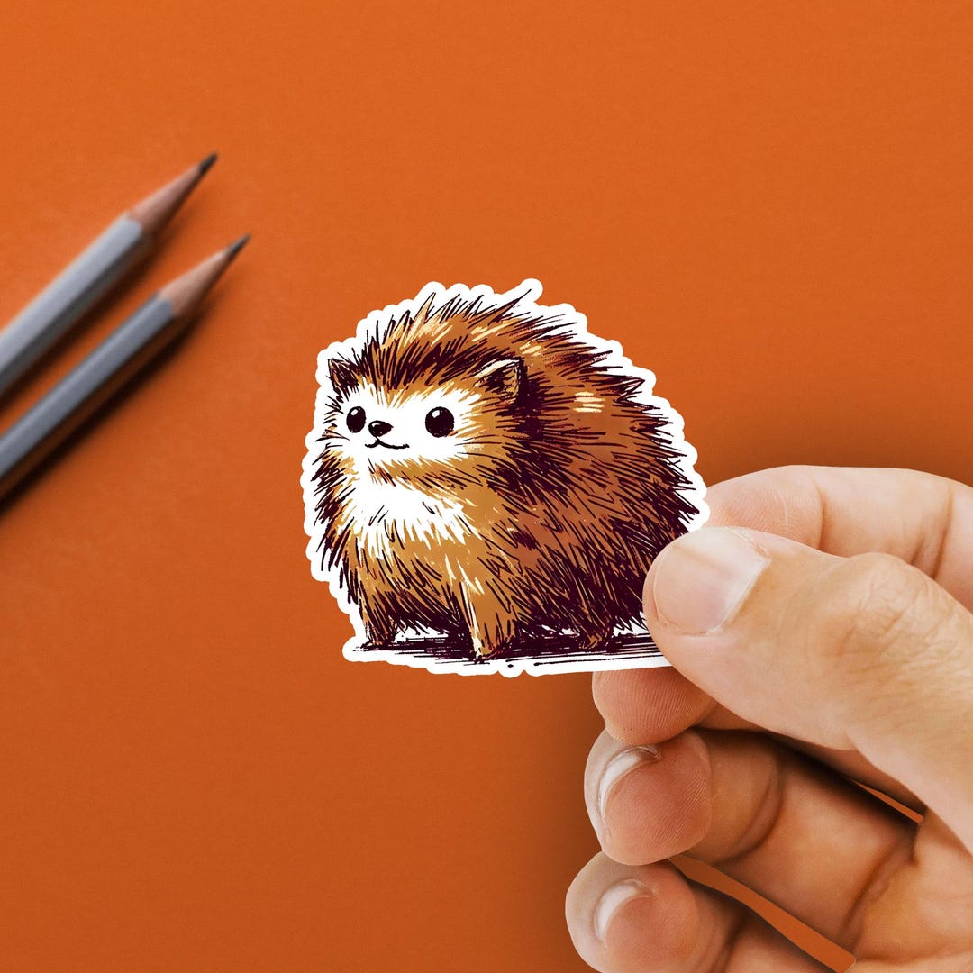 Adorable Hedgehog Sticker - Hedgehog Decal for Laptops, Water Bottles ...