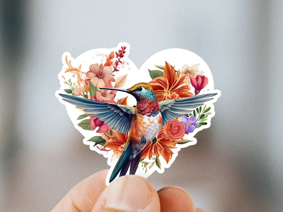 Hummingbird Sticker, Watercolor Vinyl Sticker, Hummingbird Decal, Water ...
