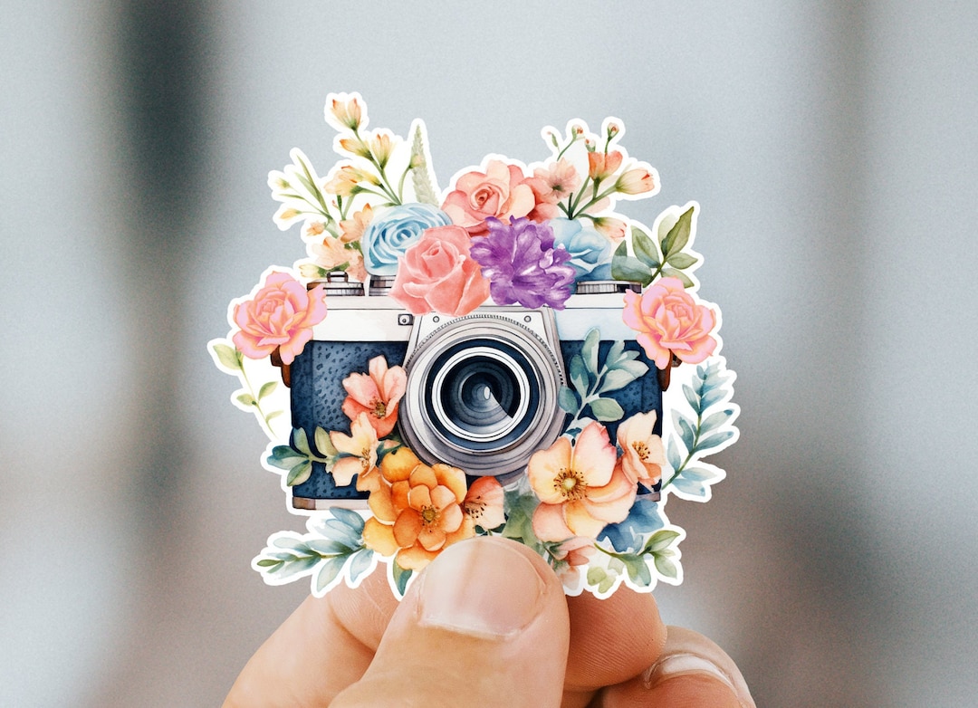 Floral Camera Sticker / Photography Decal / Photographer Stickers ...