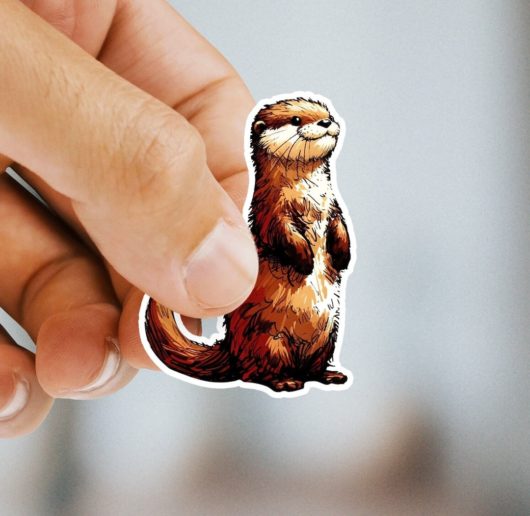 Adorable Otter Sticker - Sea Otter Decal for Laptops, Water Bottles ...