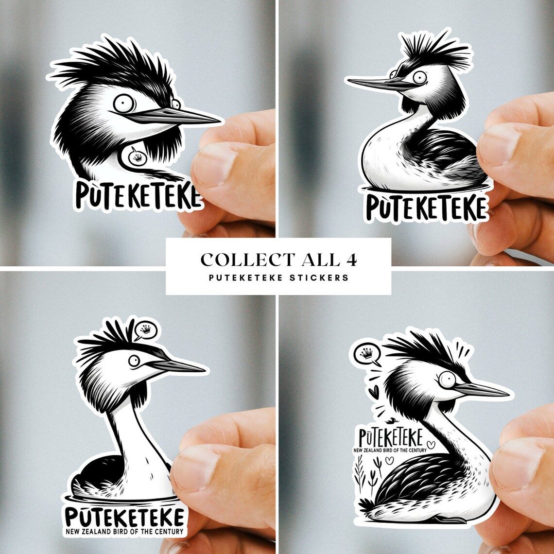 Derpy Pūteketeke Bird Sticker - Funny Animal Stickers - Perfect for ...