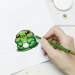 Baby Frog Sticker | Cute Frog Sticker, Waterproof Stickers Matte ...