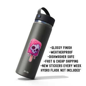Kawaii Skull Popsicle Vinyl Sticker Quirky Gift for Friends, Fun ...