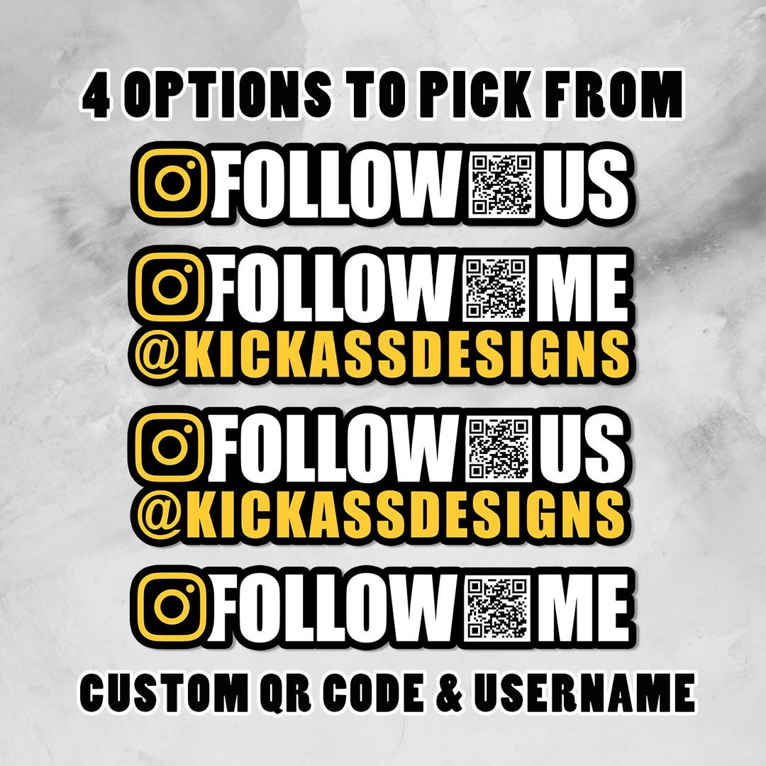 Custom Instagram Decal With QR Code | IG Car Decal, Personalized ...